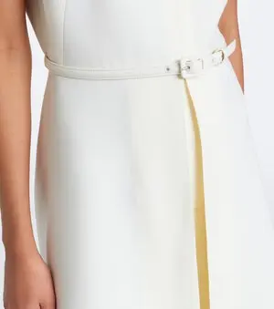 Fendi Belted Wool And Silk Midi Dress
