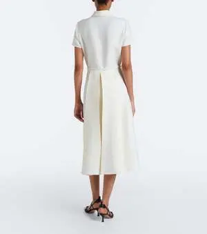 Fendi Belted Wool And Silk Midi Dress