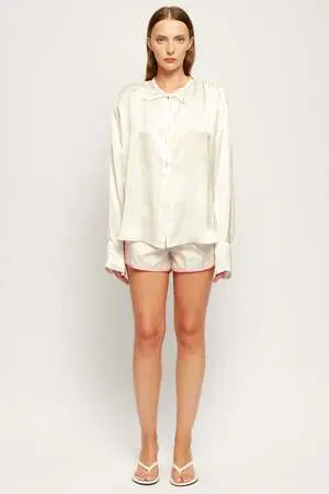 SWF Trim Detail Parachute Shorts - Soft White