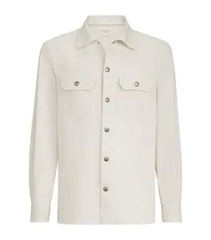 Brunello Cucinelli Cotton Gabardine Pocket Shirt