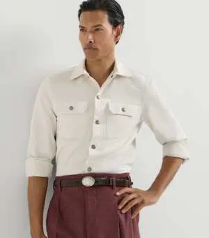 Brunello Cucinelli Cotton Gabardine Pocket Shirt