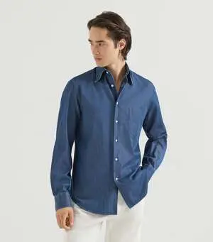 Brunello Cucinelli Denim Chambray Shirt