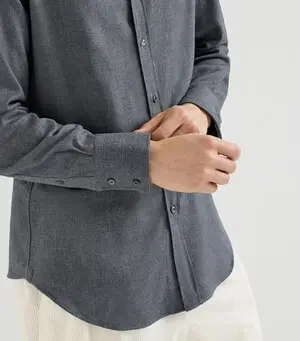 Brunello Cucinelli Cotton-blend Flannel Shirt