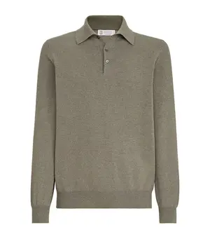 Brunello Cucinelli Cashmere Polo Sweater - Green