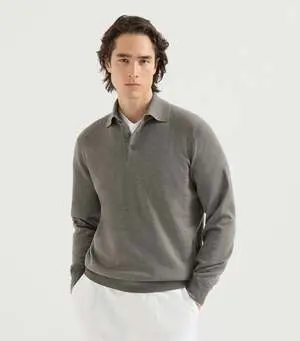 Brunello Cucinelli Cashmere Polo Sweater - Green
