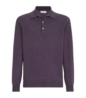 Brunello Cucinelli Cashmere Polo Sweater - Purple