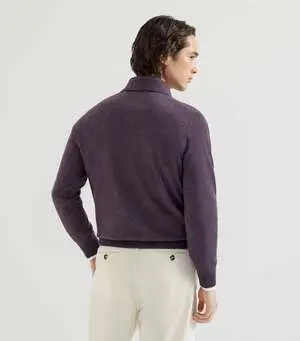 Brunello Cucinelli Cashmere Polo Sweater - Purple