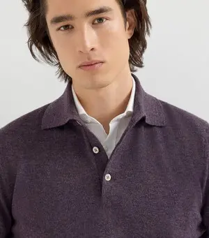Brunello Cucinelli Cashmere Polo Sweater - Purple