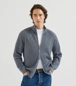 Brunello Cucinelli Cashmere Ribbed Zip-up Cardigan