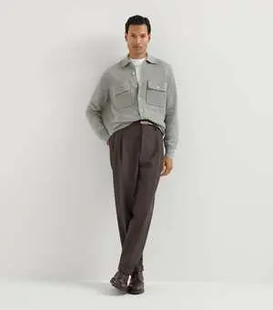 Brunello Cucinelli Cashmere Knitted Collared Overshirt Cardigan