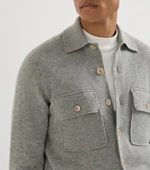 Brunello Cucinelli Cashmere Knitted Collared Overshirt Cardigan