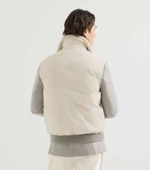 Brunello Cucinelli Waxed Shearling-collar Gilet - White