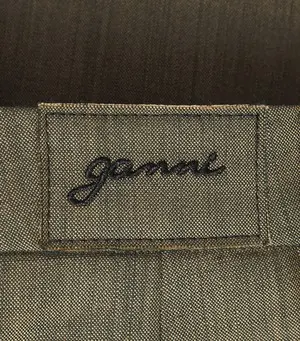 GANNI Wool Straight Leg Trousers