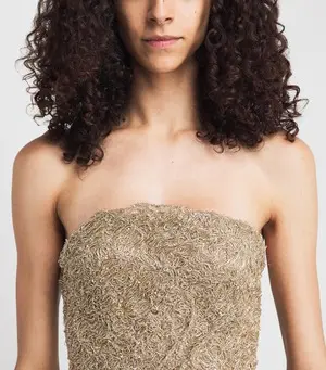 MARMAR HALIM Strapless Embellished Tulle Gown