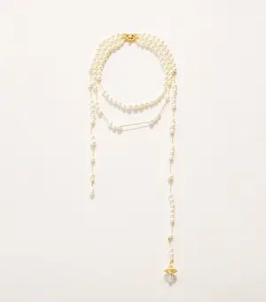 VIVIENNE WESTWOOD Broken Pearl Necklace - Gold