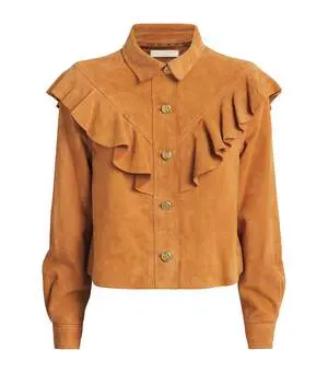Ulla Johnson Ruffled Matilde Suede Jacket