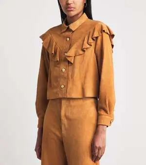Ulla Johnson Ruffled Matilde Suede Jacket