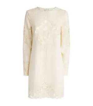 Ulla Johnson Linen Embroidered Cami Mini Dress - Ivory