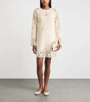Ulla Johnson Embroidered Linen Mini Dress
