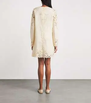 Ulla Johnson Embroidered Linen Mini Dress