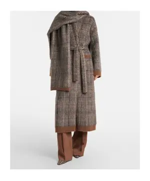 Brunello Cucinelli Checked Mohair And Wool-blend Wrap Coat