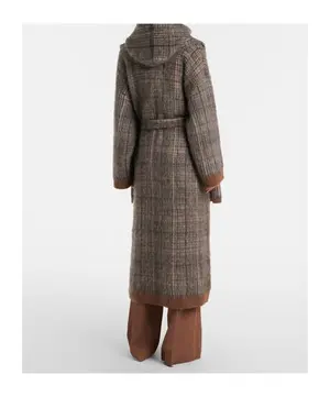 Brunello Cucinelli Checked Mohair And Wool-blend Wrap Coat
