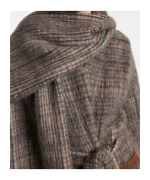 Brunello Cucinelli Checked Mohair And Wool-blend Wrap Coat