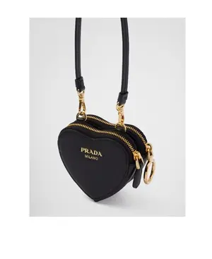 Prada Saffiano Leather Heart Mini Pouch