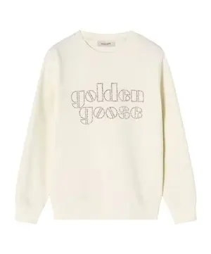 GOLDEN GOOSE Embellished Logo Crew Neck Sweater