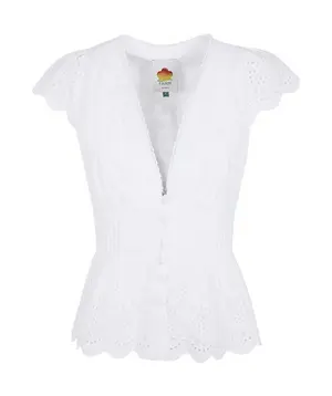 Farm Rio Embroidered Lace Blouse - Off-white