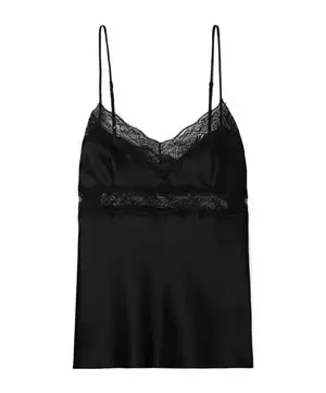 NILI LOTAN Felicie Lace Detail Top - Black