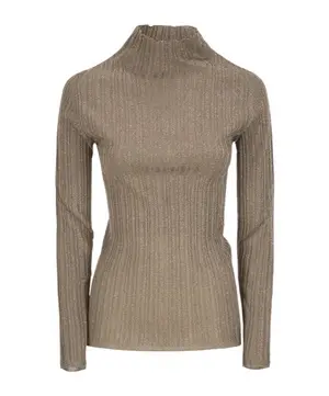 Fabiana Filippi Turtleneck Knit Top With Long Sleeves - No