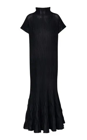 PEPA POMBO Hibisco Maxi Dress - Black
