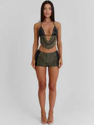 OUTCAST Braidy Shorts In Khaki