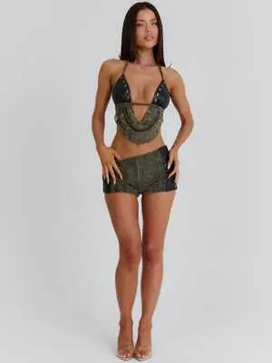 OUTCAST Braidy Shorts In Khaki