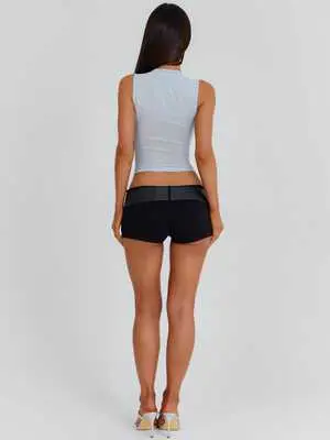 OUTCAST Kenya Cropped Sequin Mesh Top