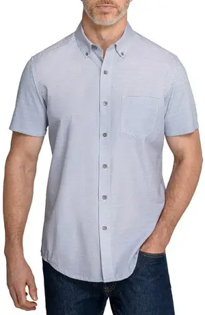 W.R.K Square Reworked Short Sleeve Button-down Shirt - Grey