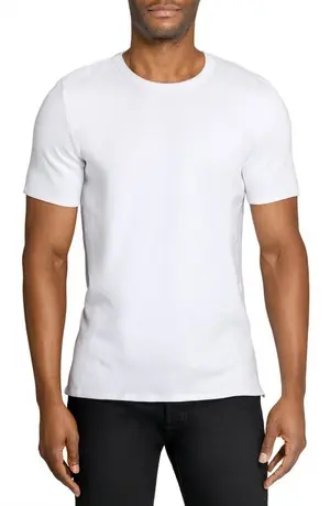 W.R.K Asher Black Slub Stretch Cotton & Modal T-shirt - White