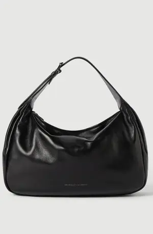 Brunello Cucinelli Boule Hobo Bag In Nappa Leather - Black