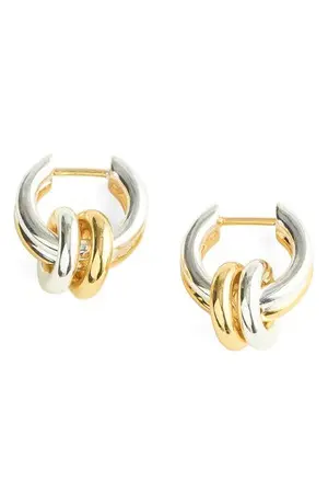 Madewell Sculptural Double Hoop Earrings In Mixed Metals - Mixed Metal