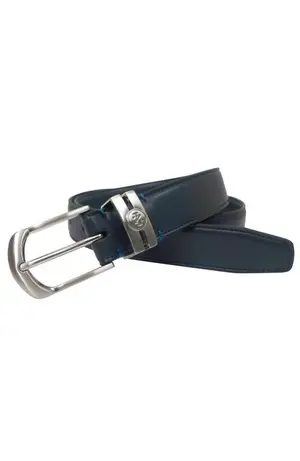 IZOD Golf 32mm Stretch Comfort Genuine Leather Belt With Metal Keeper - Navy