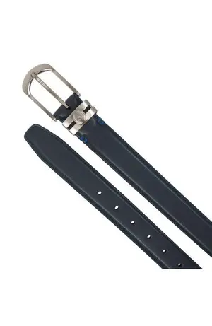 IZOD Golf 32mm Stretch Comfort Genuine Leather Belt With Metal Keeper - Navy
