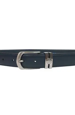 IZOD Golf 32mm Stretch Comfort Genuine Leather Belt With Metal Keeper - Navy