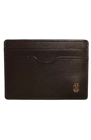 IZOD Genuine Leather Id Wallet With Epoxy Logo - Brown