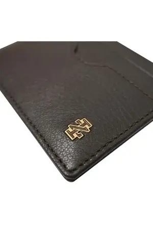 IZOD Genuine Leather Id Wallet With Epoxy Logo - Brown