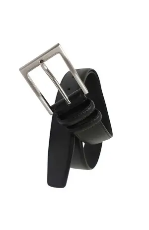 Brooks Brothers Textured Leather Belt - Black