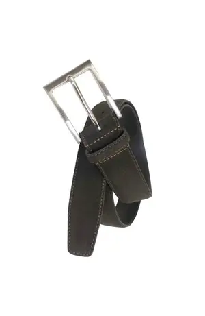 Brooks Brothers Suede Leather Feather Edge Belt - Brown