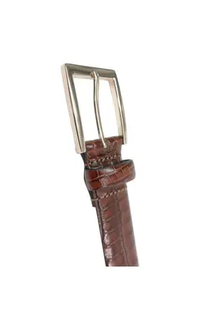 Brooks Brothers Crocodile Embossed Leather Belt
