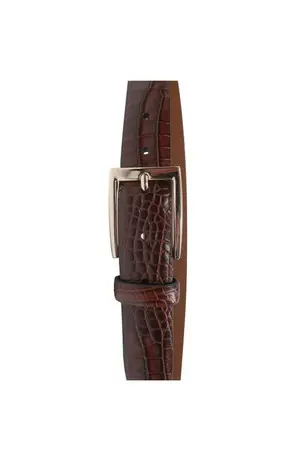 Brooks Brothers Crocodile Embossed Leather Belt