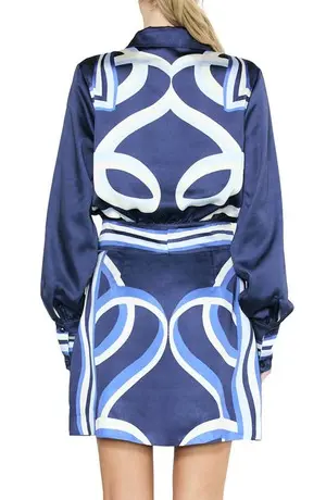 CIEBON Zaria Printed Tie Waist Shirt